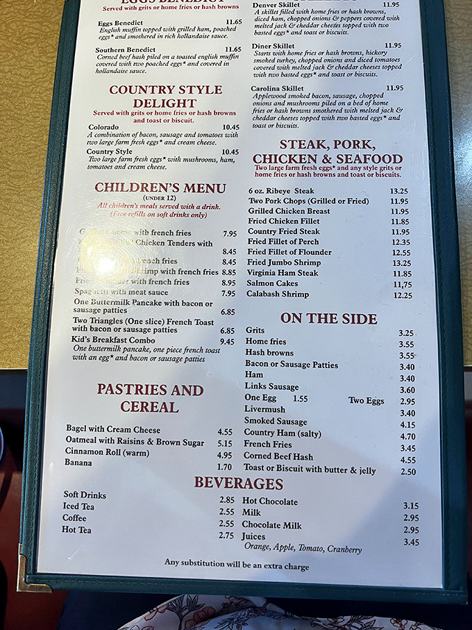 This menu isn't just a list of food&mdash;it's a roadmap to happiness with detours through Country Style Delights and Benedict Boulevard.