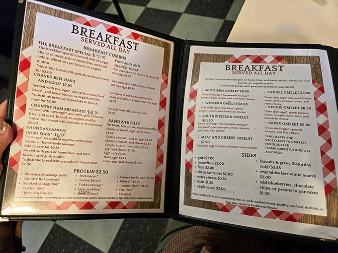 This menu isn't trying to impress with fancy fonts or trendy ingredients &ndash; it's the culinary equivalent of your most comfortable pair of shoes.