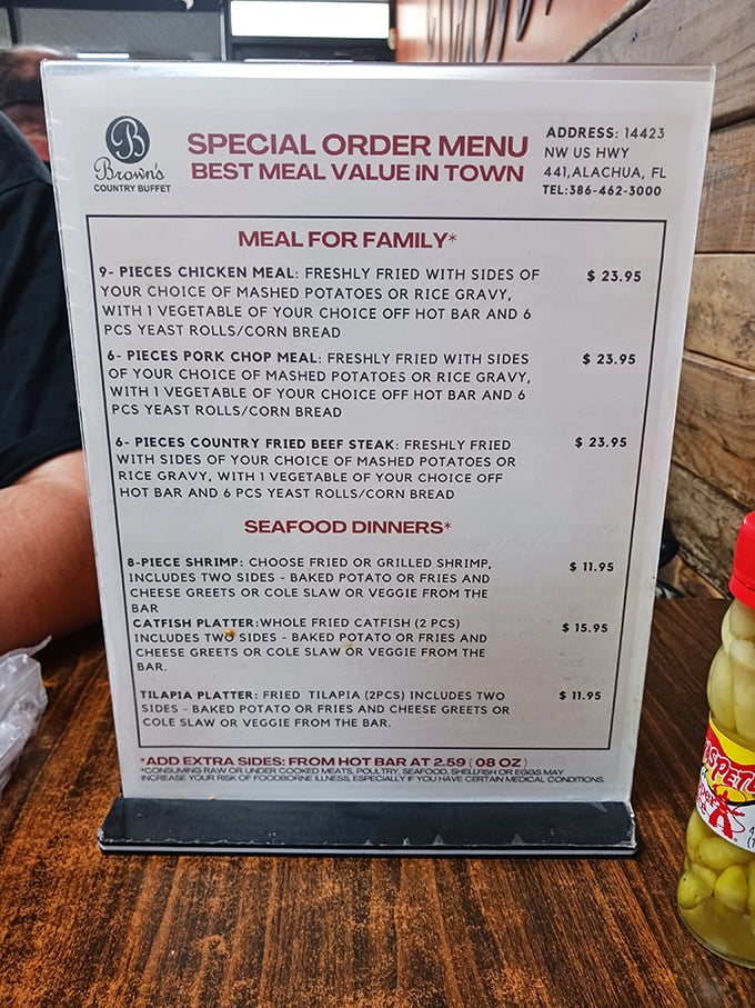 The special order menu reads like a love letter to Southern classics&mdash;proof that sometimes the best restaurants don't need fancy descriptions.