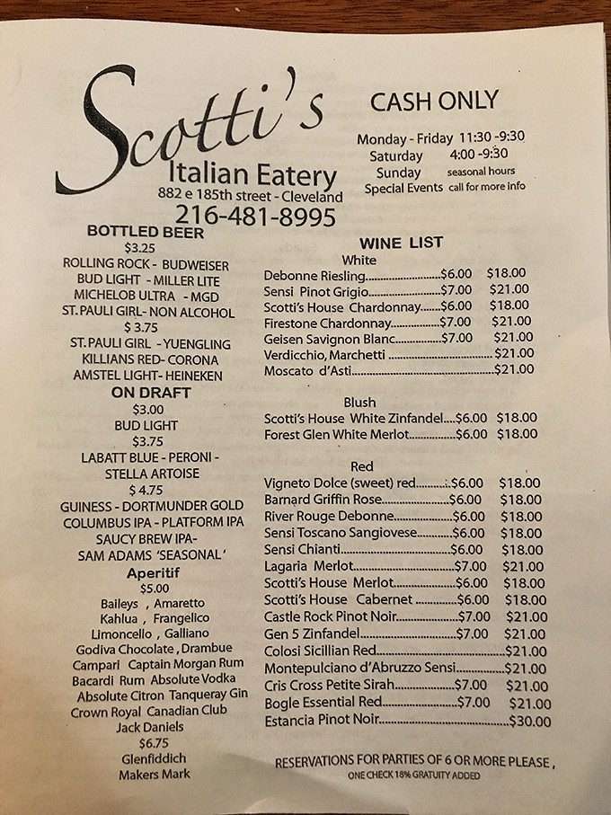 Cash only and proud of it &ndash; this menu isn't just a list of dishes, it's a declaration that some traditions are worth preserving.