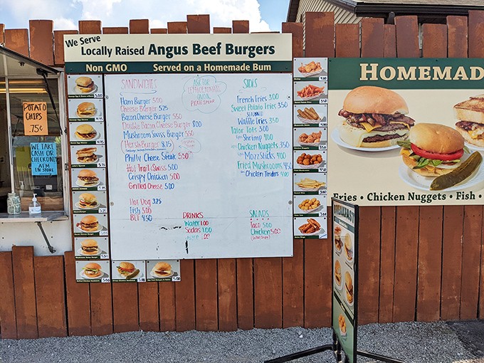 The menu board doesn't lie&mdash;those locally raised Angus beef burgers on homemade buns have developed a cult following that rivals the bakery's sweet treats.