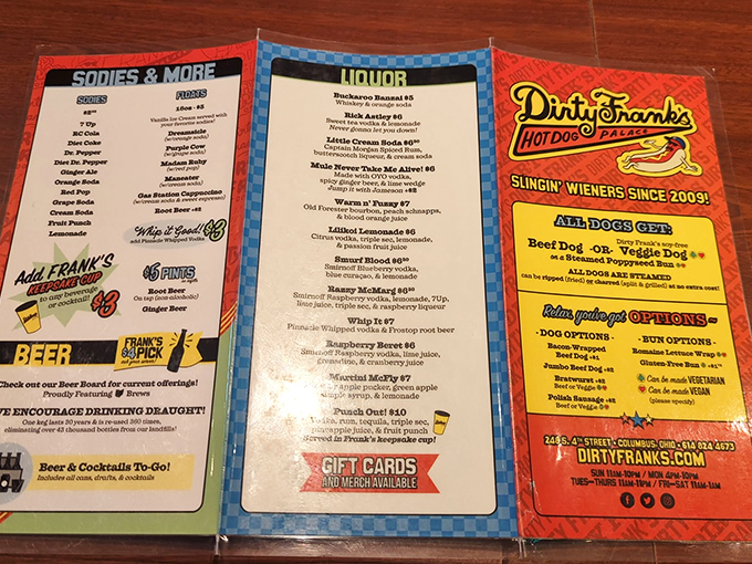 The menu reads like a novelist's fever dream&mdash;each hot dog creation more audacious than the last, with cocktails named after cultural icons.