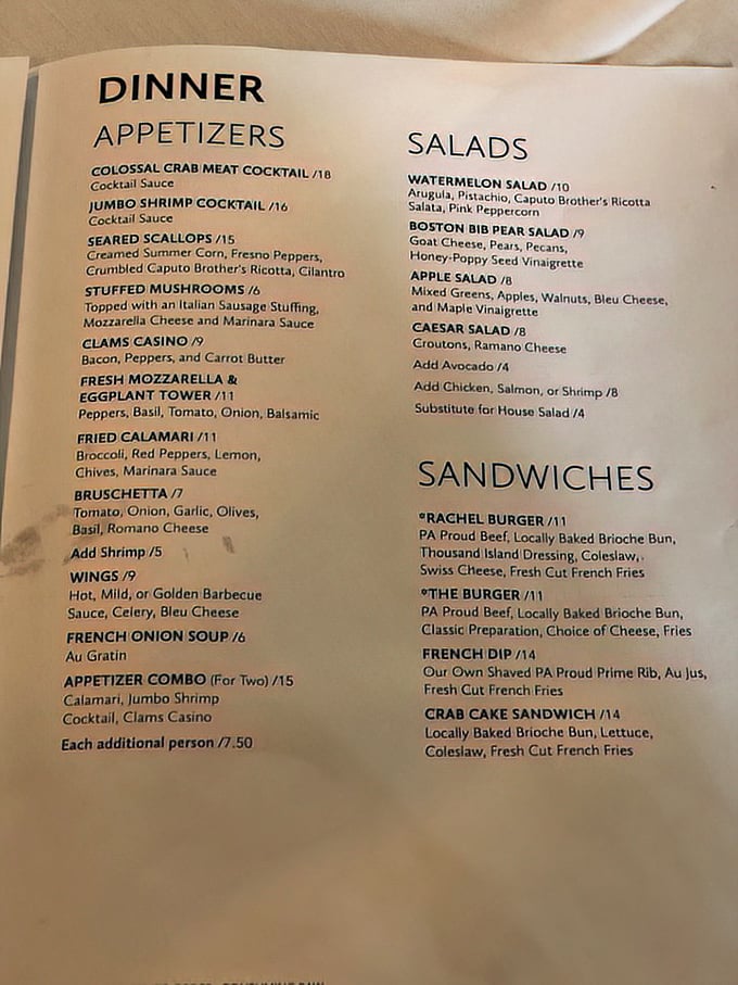 A menu that reads like a love letter to Pennsylvania ingredients, from locally sourced beef to regional specialties.