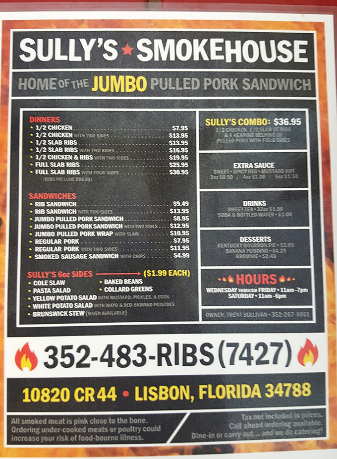 The menu board tells no lies&mdash;this is a place that puts its energy into the smoker, not marketing consultants. "Home of the Jumbo Pulled Pork Sandwich" isn't just a slogan, it's a mission statement.