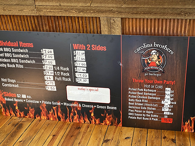 A menu that cuts straight to the chase—no fancy descriptions needed when the food speaks this eloquently for itself.