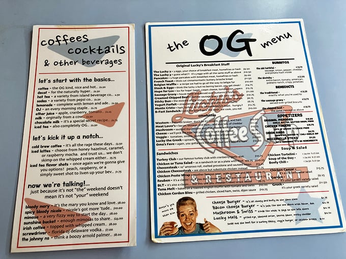 The "OG Menu" isn't trying to reinvent breakfast&mdash;it's perfecting it. Cocktails on one side, comfort on the other.