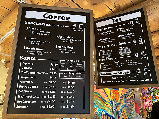Decision paralysis never tasted so good. The menu board offers everything from red chile-infused espresso to lavender-scented lattes&mdash;Southwest meets sophistication in every cup.