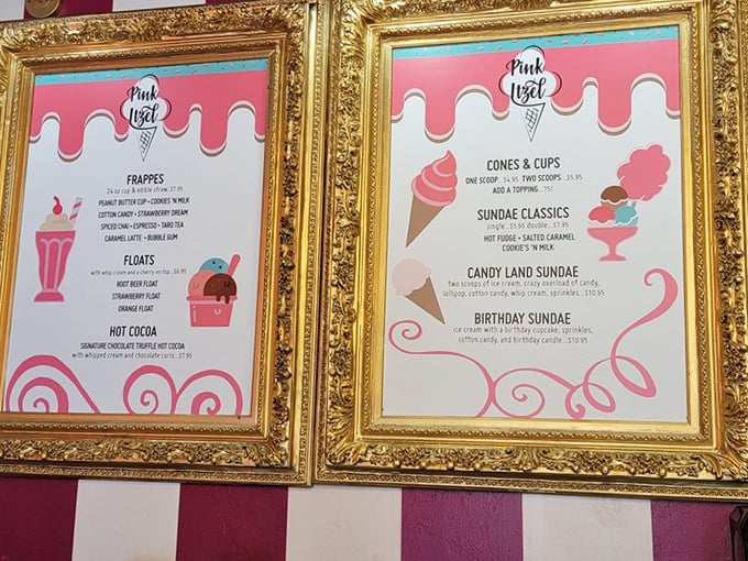 Even the menus are framed like priceless works of art. Because let's face it, a perfect sundae IS art.