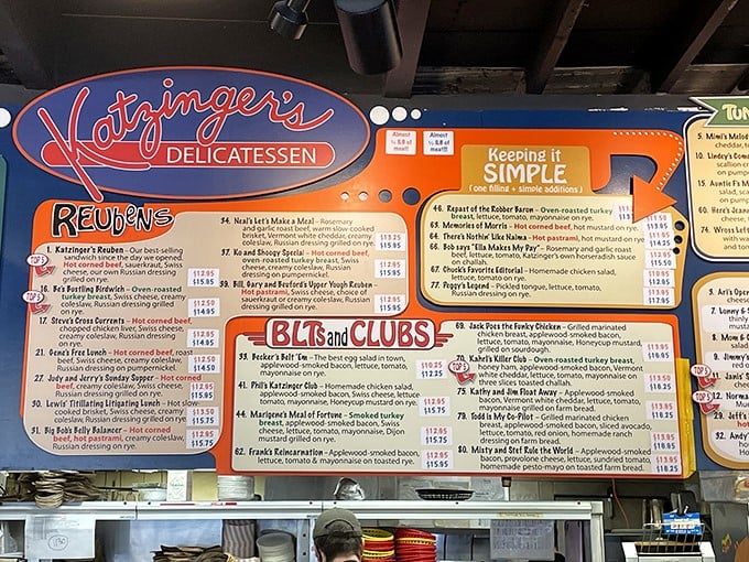 The legendary menu board at Katzinger's reads like the Magna Carta of sandwich construction &ndash; overwhelming at first glance, but life-changing once decoded.