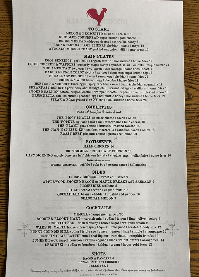 This menu reads like a love letter to comfort food enthusiasts. Breakfast burger? Huevos rancheros? Decision paralysis has never been so delicious.