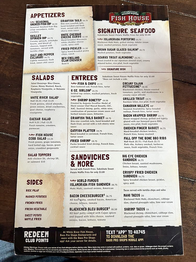 The menu reads like a love letter to freshwater cuisine. Each item promises a different journey through regional flavors and time-honored preparations.