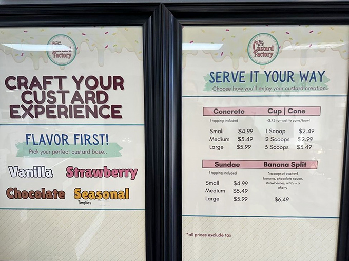 Life's most important decisions happen at this menu board. Vanilla, chocolate, strawberry, or seasonal? The Sophie's Choice of dessert lovers everywhere.