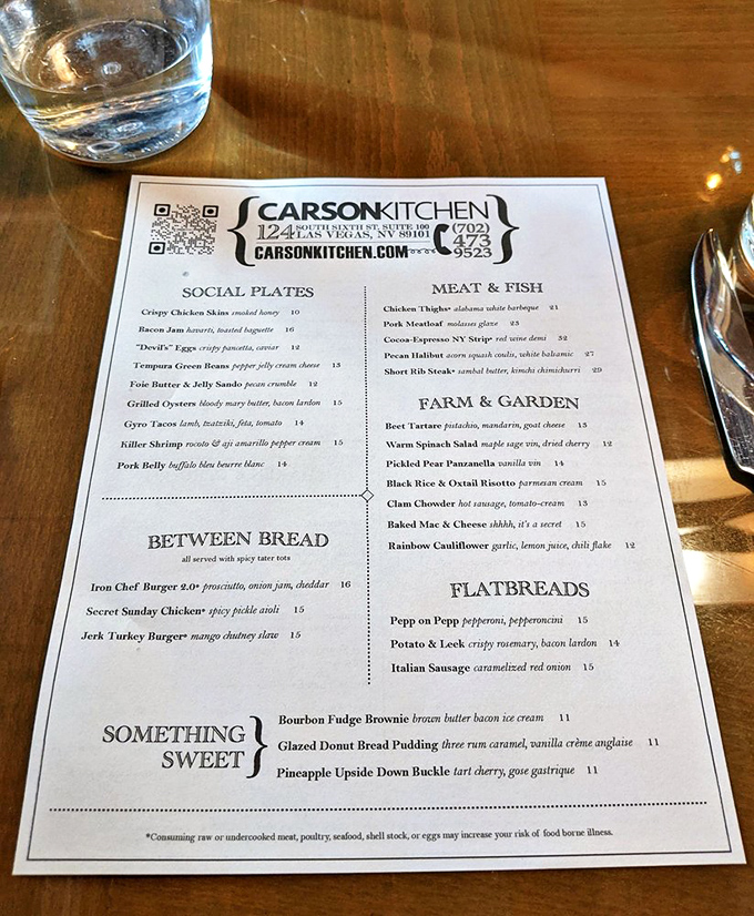 A menu that reads like a love letter to comfort food. Each description promises just enough without giving away all the delicious secrets.