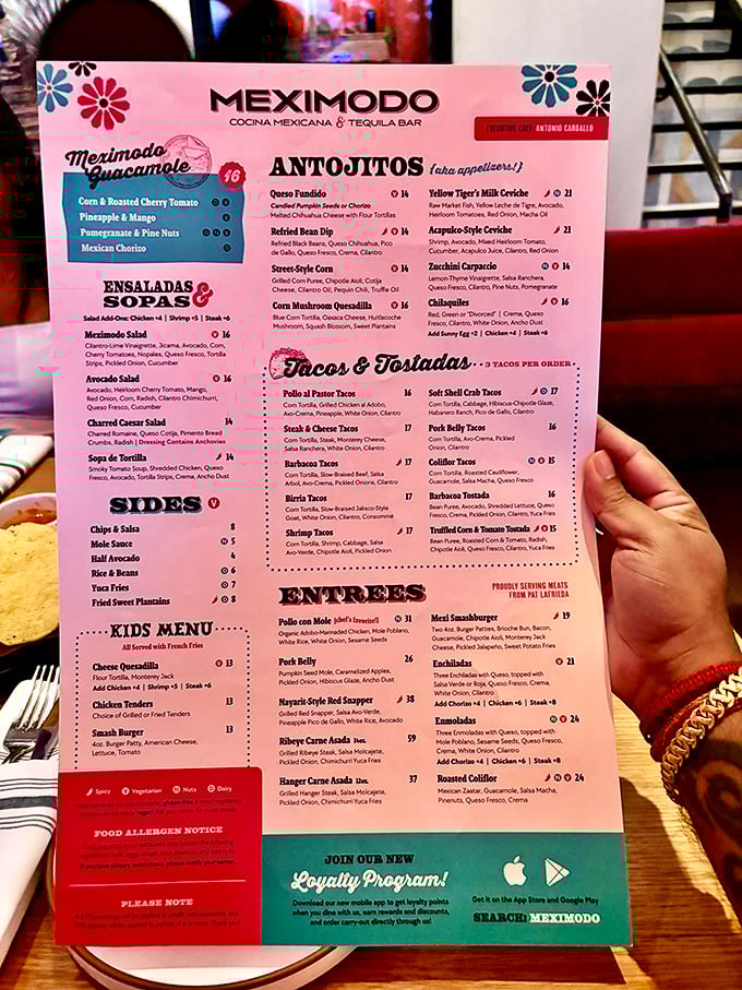 A menu that reads like a love letter to Mexican cuisine. Each section tempts you to order everything&mdash;the true definition of delicious decision paralysis.