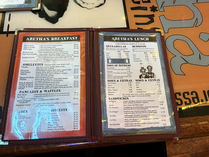 The menu reads like a love letter to breakfast. Choosing just one item might be the hardest decision you'll make all day.