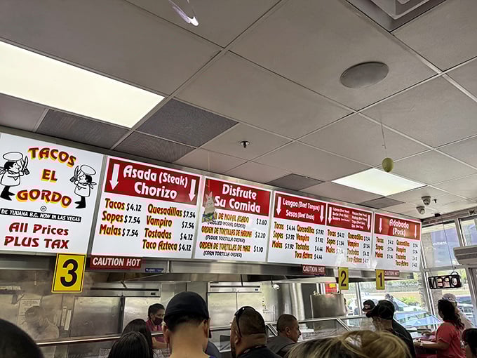 The menu board is like a treasure map where X marks the spot for flavor gold. Choose your adventure wisely!