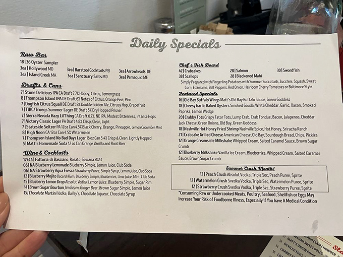 The daily specials board at Matt's is like a treasure map where X marks the spot for culinary gold&mdash;from fresh oysters to creative cocktails.