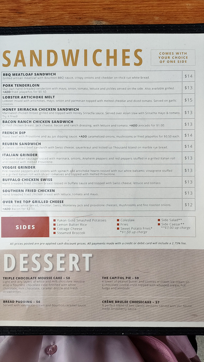 A menu that reads like a love letter to Iowa comfort food &ndash; from BBQ meatloaf sandwiches to lobster artichoke melts, decisions have never been so deliciously difficult.