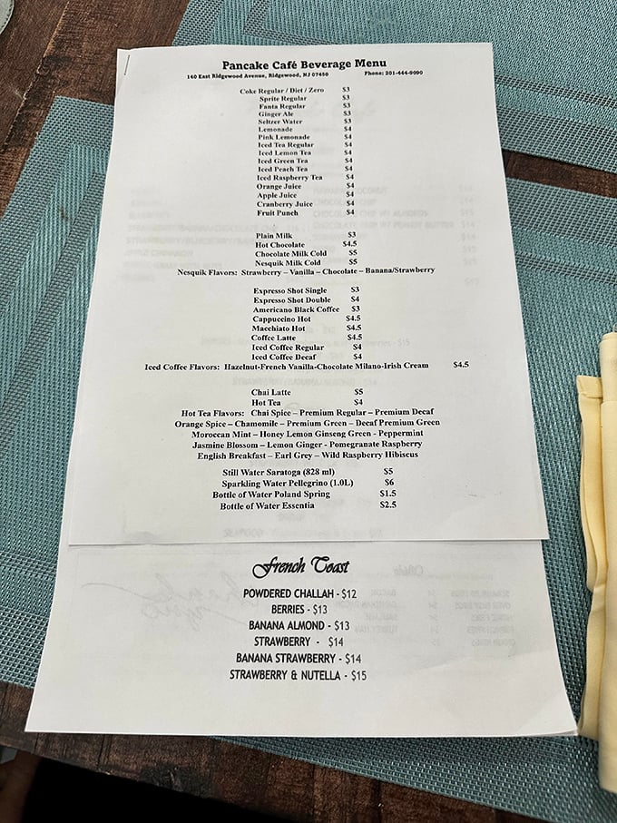 A beverage menu that rivals some wine lists&mdash;because proper pancake appreciation requires the perfect caffeinated companion.