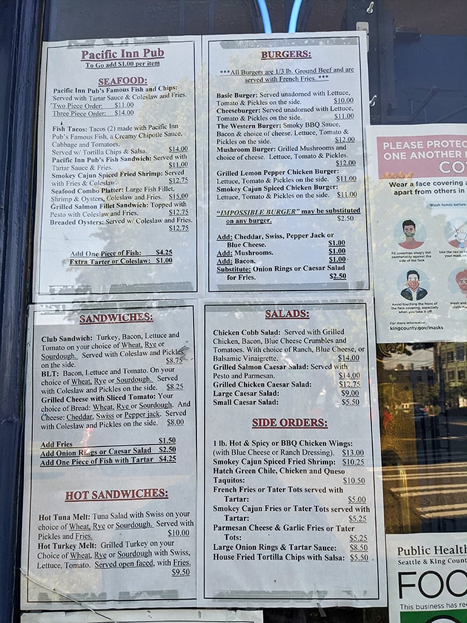 A menu that doesn't need fancy fonts or flowery descriptions. When your fish and chips are legendary, simplicity speaks volumes.