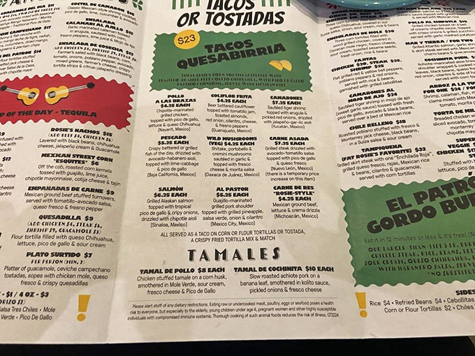 The menu reads like a love letter to Mexican cuisine. So many choices, so little stomach space!