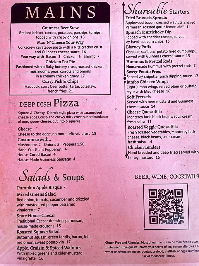 The menu reads like a love letter to comfort food &ndash; notice how many dishes feature that magical Guinness cheese sauce?