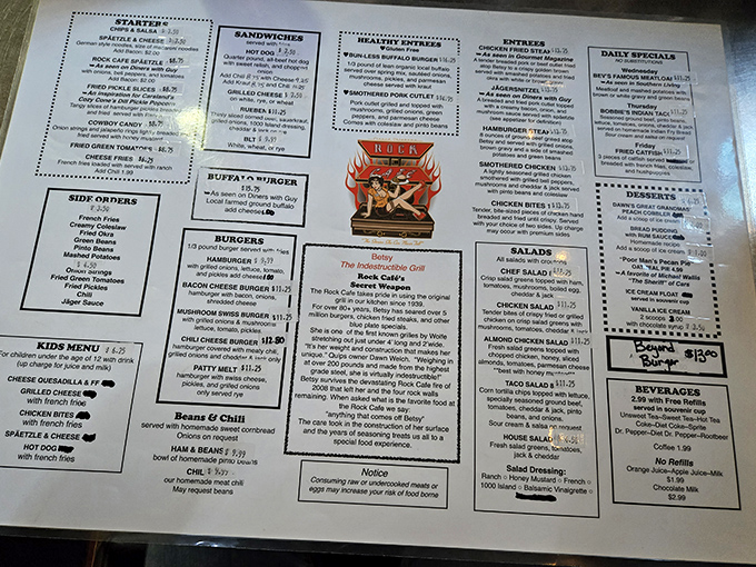 This menu isn't just a list of food&mdash;it's a roadmap to comfort food nirvana, with the legendary meatloaf clearly marked as the destination.