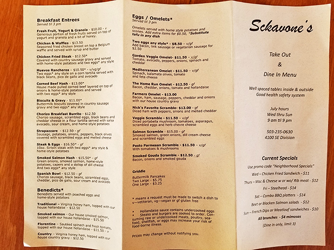 The menu reads like a love letter to comfort food classics. Breakfast all day? That's not just convenience, that's civilization at its finest.
