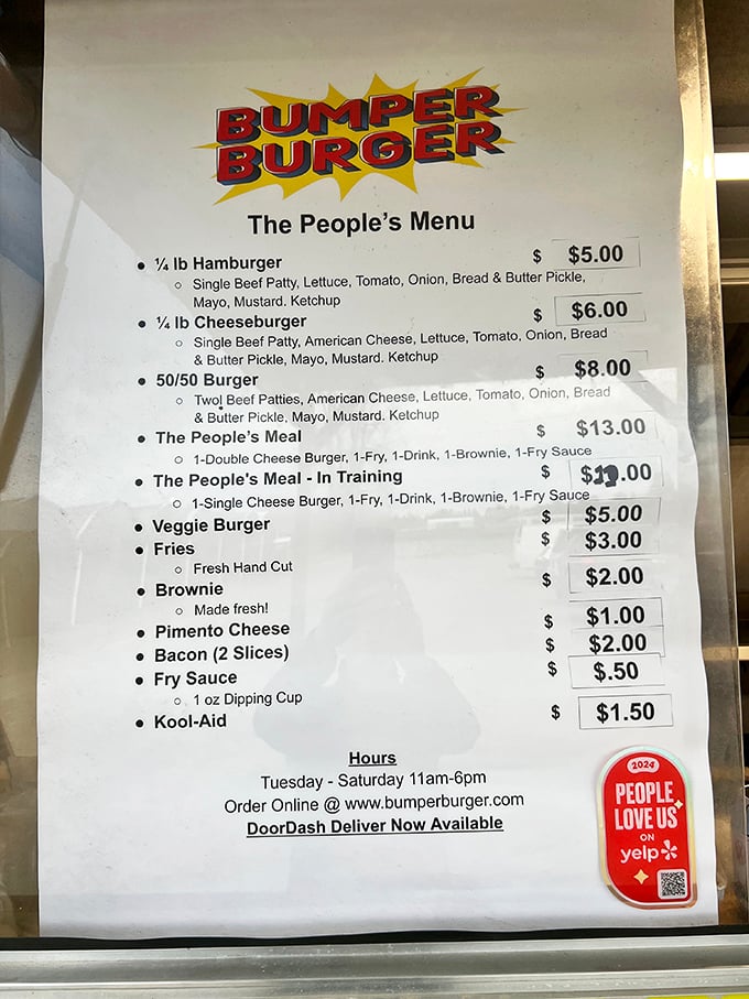 "The People's Menu" &ndash; democracy in burger form. No fancy descriptions or pretentious ingredients, just straightforward American classics that speak the universal language of delicious.
