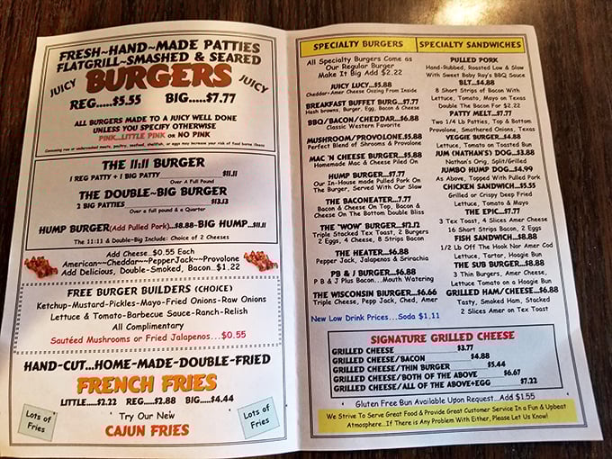 This menu isn't just a list of options&mdash;it's a roadmap to happiness. Notice how "HAND-CUT" and "DOUBLE-FRIED" get the all-caps treatment they deserve.