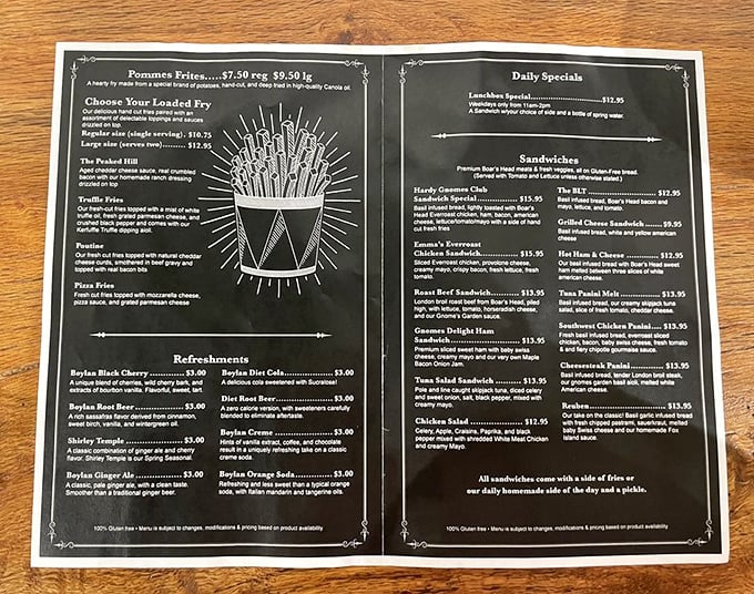 This menu isn't messing around&mdash;it's a love letter to the humble spud, elevated to star status with toppings that would make a baked potato jealous.