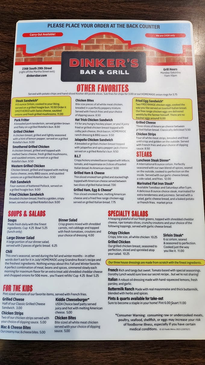 A menu that knows its strengths. When everything sounds this good, decision paralysis is a real medical condition.