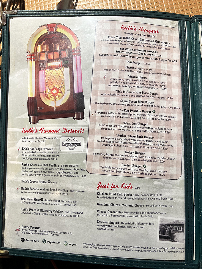 This isn't just a menu&mdash;it's a roadmap to happiness. The jukebox reminds you that good music and good food have always been perfect partners.
