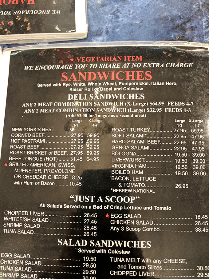 This isn't just a menu&mdash;it's a declaration of delicious defiance against reasonable portion sizes. Notice they specify how many people each sandwich feeds!