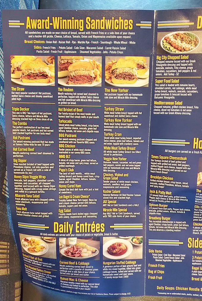 The menu of champions! Each sandwich description reads like a love letter to your taste buds, making decisions deliciously difficult.