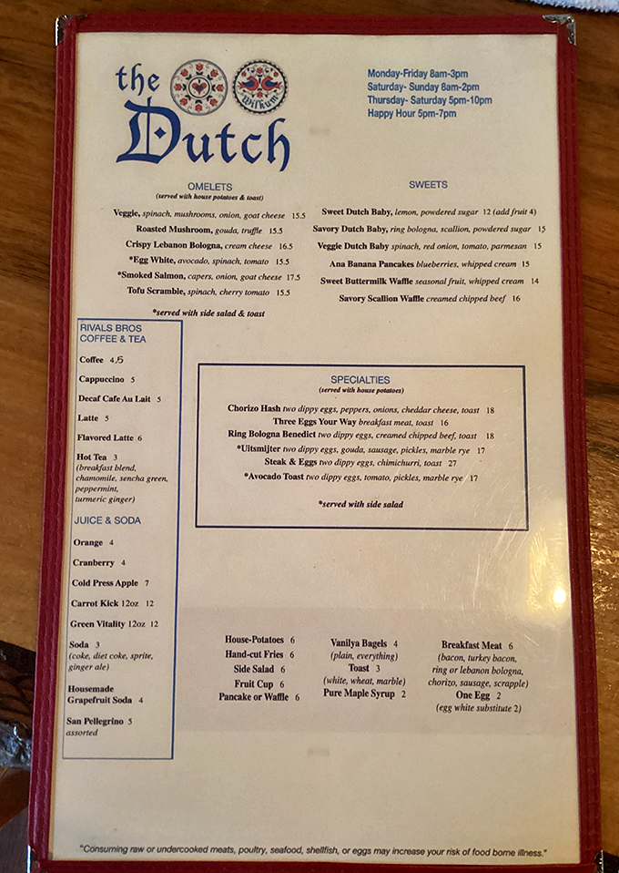 A menu that speaks volumes without shouting. Each item represents a culinary promise worth keeping.