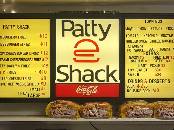 A menu board that cuts right to the chase&mdash;burgers, fries, and happiness, all clearly spelled out. 