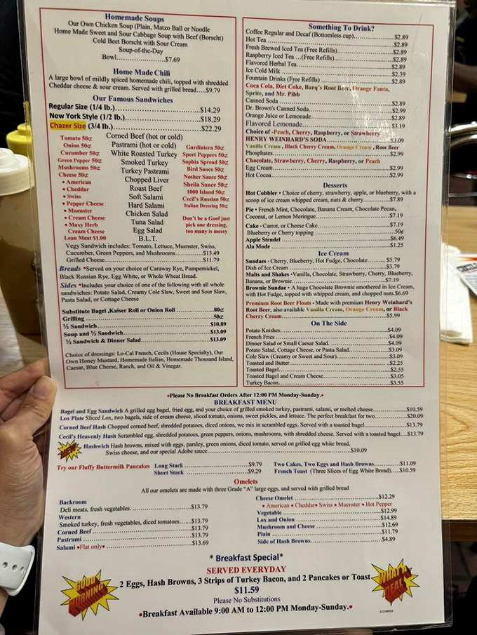 The menu at Cecil's reads like a love letter to deli tradition, with sandwiches that require both hands and possibly a nap afterward.