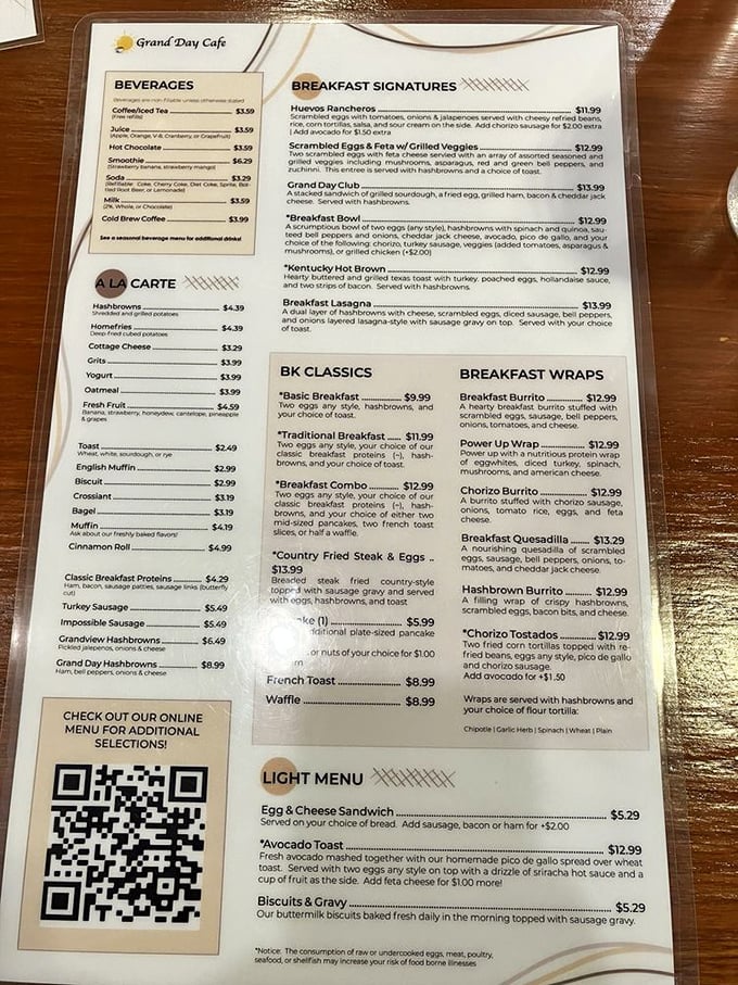 The menu reads like poetry to the perpetually hungry—breakfast served all day is civilization's greatest achievement since indoor plumbing.