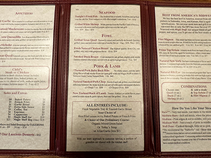 Real menus with real choices - no QR codes or molecular gastronomy experiments in sight here. 
