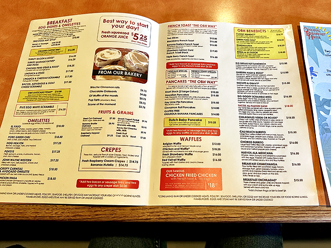 This menu isn't just a list of options&mdash;it's a roadmap to breakfast nirvana, with each section promising a different path to morning bliss.