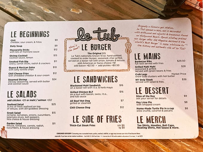 The menu at Le Tub tells you everything you need to know&mdash;straightforward food categories with delicious options and zero pretension.