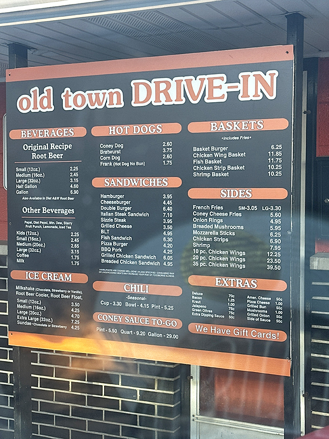 A menu board that doesn't need fancy descriptions or trendy ingredients&mdash;just straightforward American classics that have stood the test of time and taste buds.