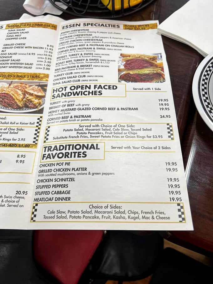 This menu isn't just a list of options&mdash;it's a historical document, a family tree of Jewish culinary excellence that demands strategic planning.