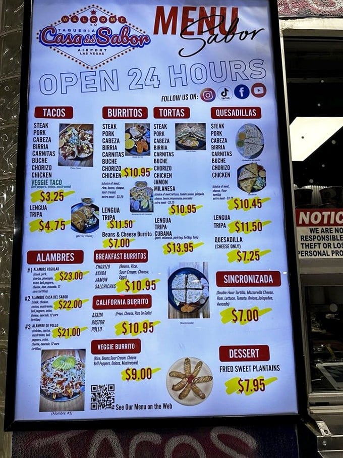 The menu board that launched a thousand road trips. When something proclaims "OPEN 24 HOURS," it's not just convenience&mdash;it's commitment.