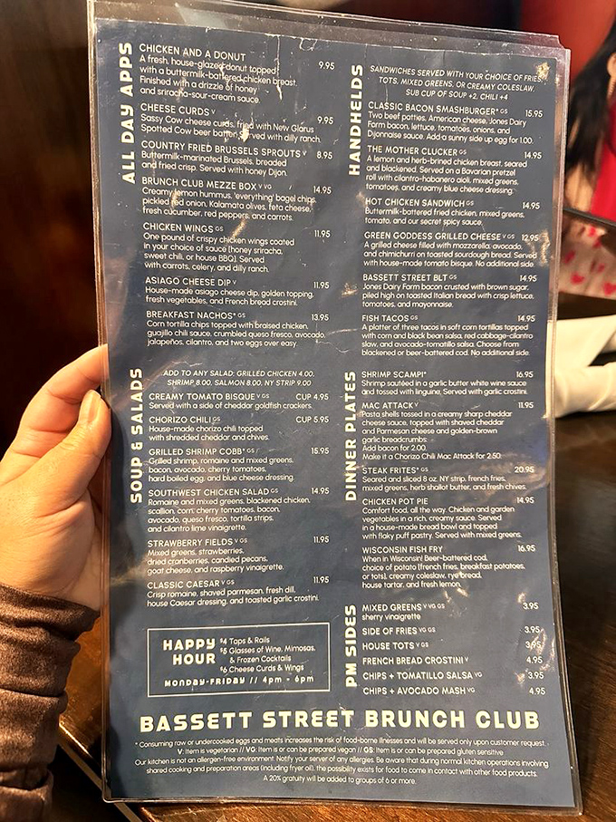 A menu that reads like a love letter to breakfast, where "Chicken and a Donut" isn't just a dish&mdash;it's a philosophy.