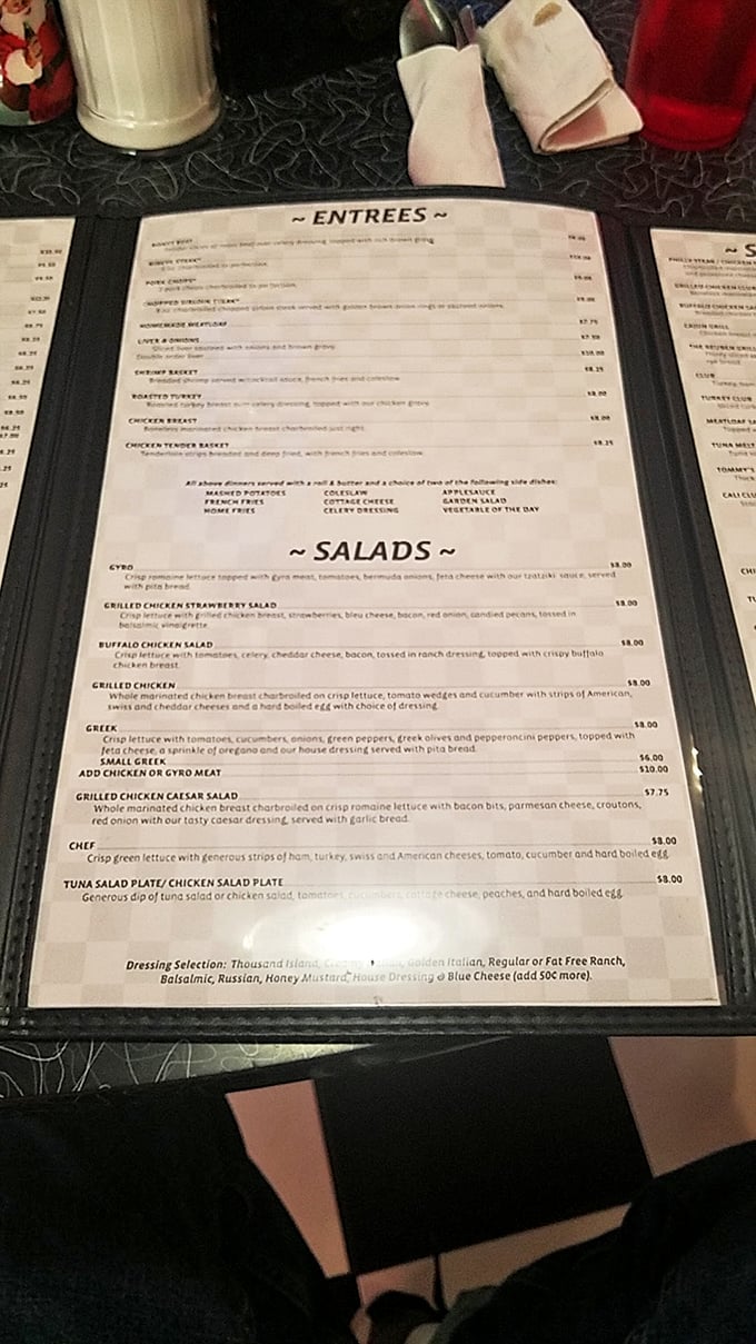 Decisions, decisions! Tommy's menu reads like a comfort food encyclopedia, with enough options to justify multiple visits or shameless order envy.
