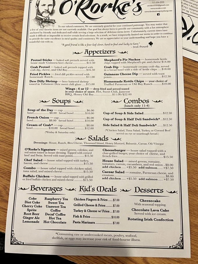 A menu that reads like a love letter to comfort food classics. The rotating Irish confection has me intrigued!