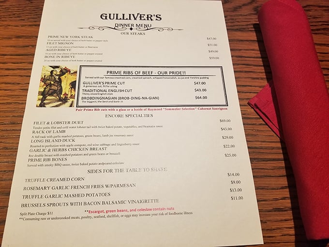 The menu reads like a carnivore's dream journal, with that Brobdingnagian cut daring you to test the limits of your appetite.