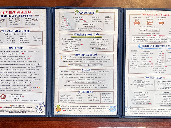 This menu isn't just a list of offerings&mdash;it's a maritime treasure map leading directly to your next favorite seafood dish.